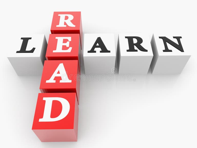 Cubes with Learn and Read Concept Stock Illustration - Illustration of ...