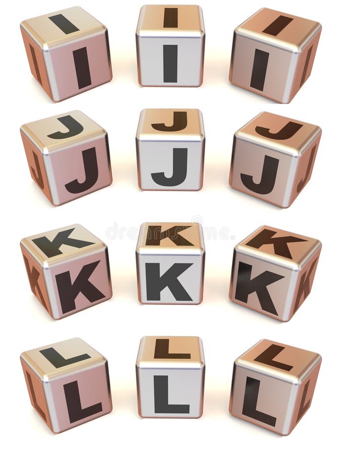 Cubes with letters stock illustration. Illustration of education - 4318414