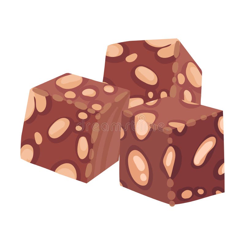 Cubes of Nougat with Nuts Oriental Sweet Vector Illustration Stock ...
