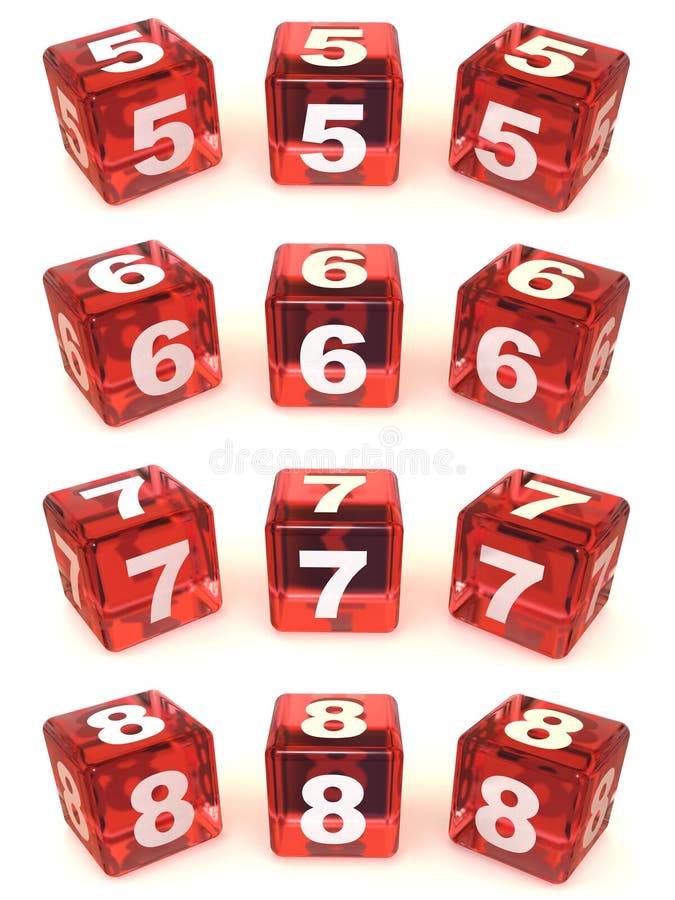 Cubes with numbers stock illustration. Illustration of three - 4318356