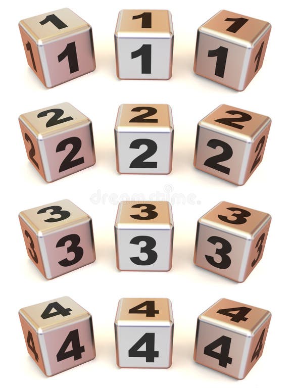 Cubes with numbers stock illustration. Illustration of single - 4384574