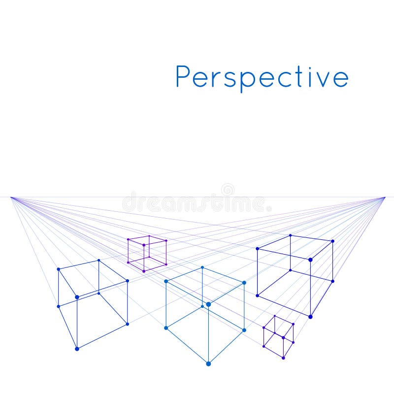 Two Point Perspective Cube Drawing Stock Illustrations – 10 Two Point ...