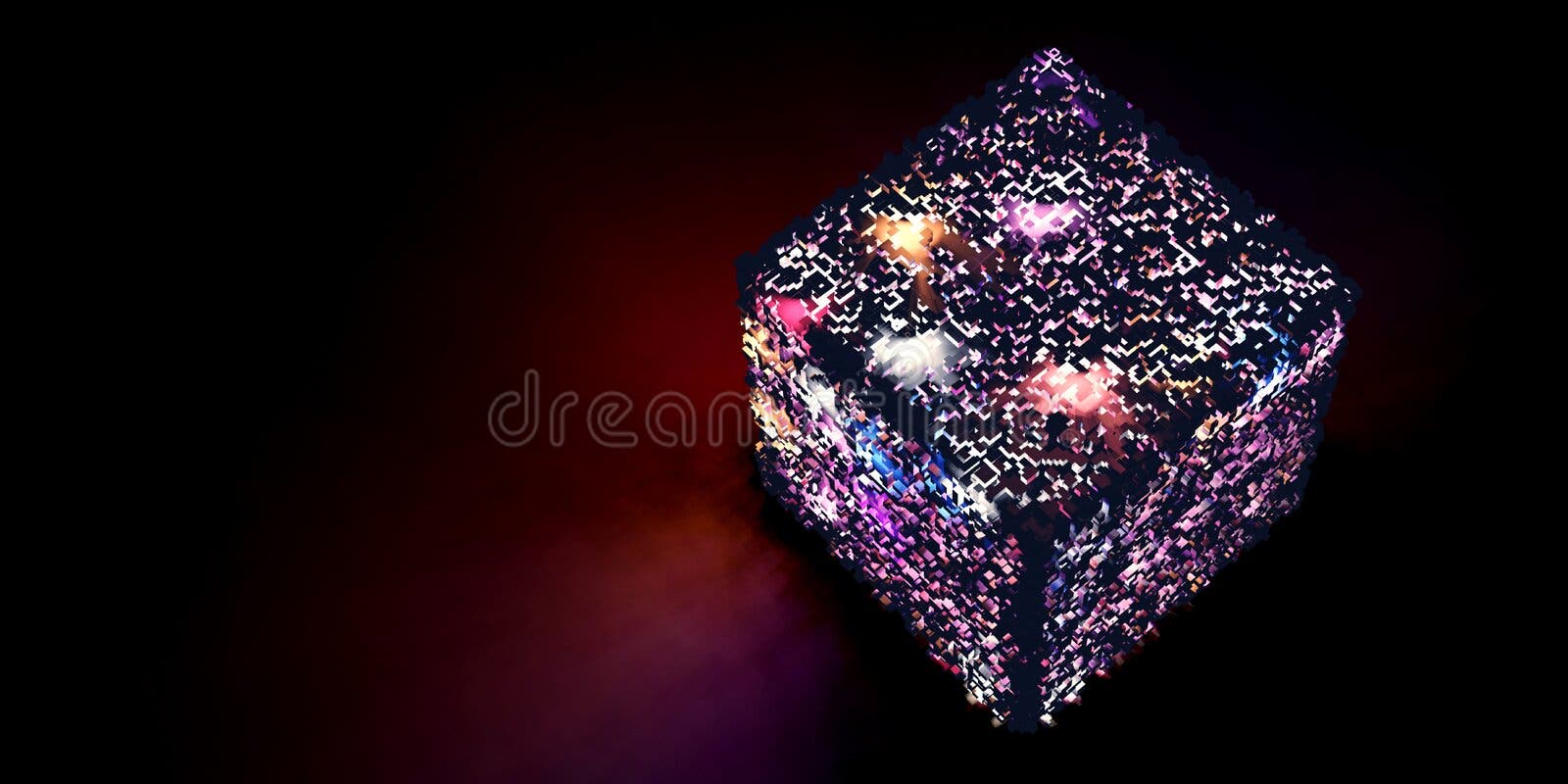 Rubik in Red is an Complex 3d Structure Stock Illustration ...