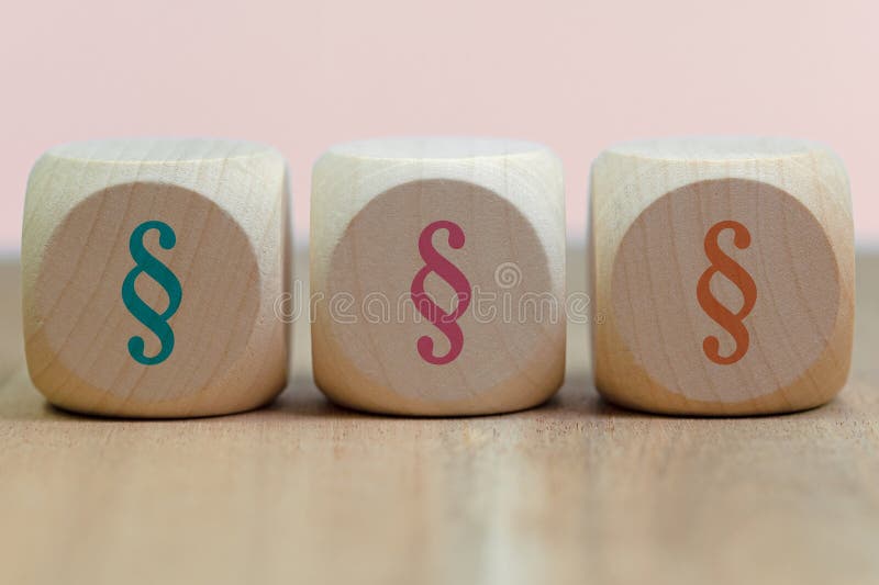 Cubes with Printed Paragraph Signs Stock Photo - Image of article ...
