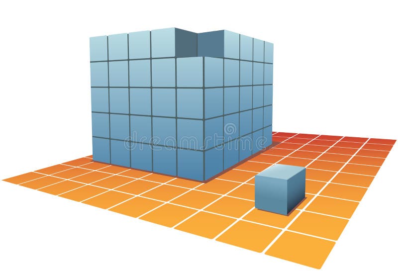 Cubes Puzzle Box Stacks on Grid Floor Stock Vector - Illustration of ...