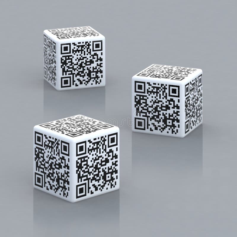 Cubes with qr code stock illustration. Illustration of data - 16986278