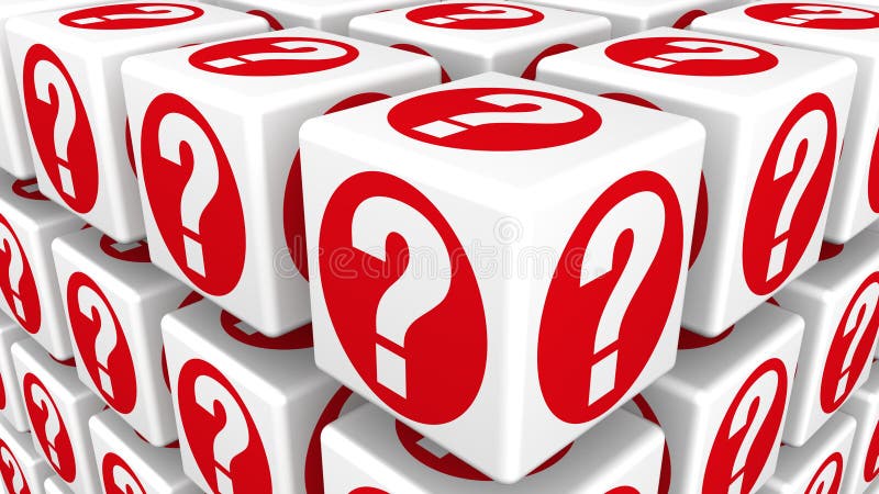 Cubes with Question Marks stock illustration. Illustration of white ...