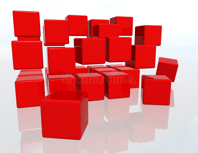 Blanc rouge du cube 3d illustration stock. Illustration du graphisme ...