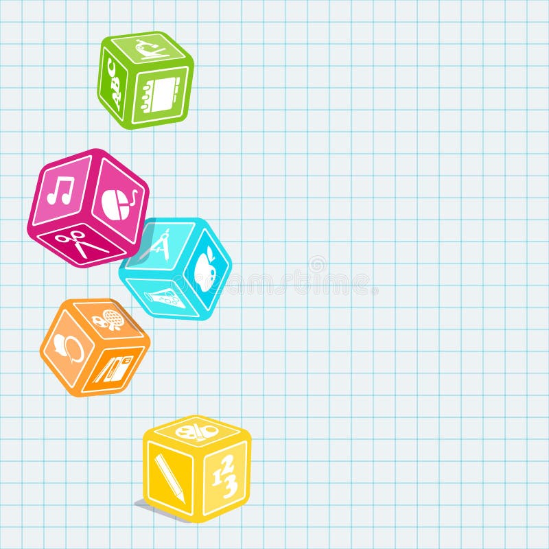 Cubes school stock vector. Illustration of college, infant - 35297144