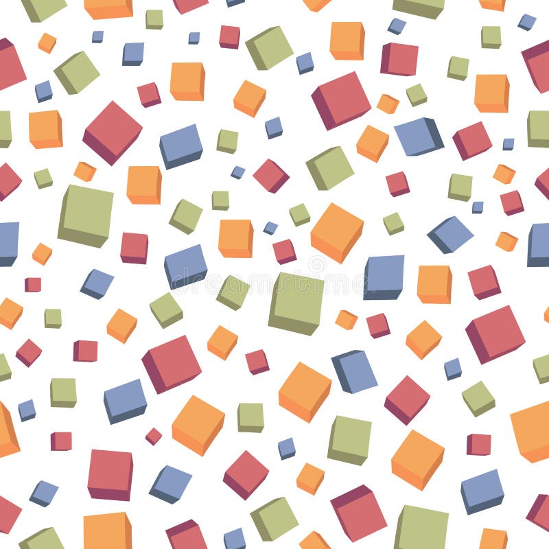 3d cubes seamless pattern. stock vector. Illustration of cube - 19793990