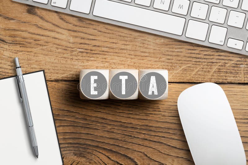 Cubes Showing the Acronym `ETA` Stock Image - Image of journey ...