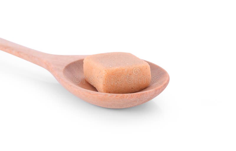 Cubes Soup with Spoon Isolated on White Stock Image - Image of green ...