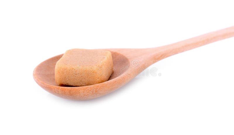 Cubes Soup with Spoon Isolated on White Stock Image - Image of nuts ...