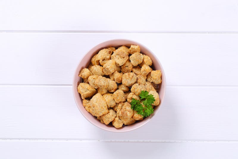 Cubes of soy meat stock image. Image of bowl, diet, studio - 98279767