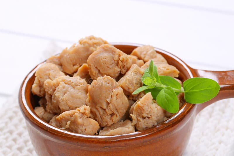 Cubes of soy meat stock photo. Image of organic, cooked - 98278066