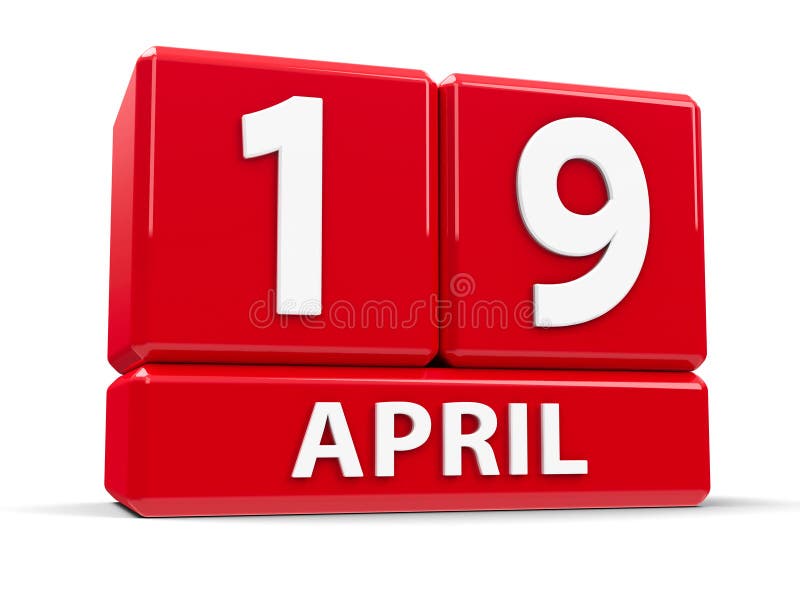 Cubes 19th April stock illustration. Illustration of congratulation ...