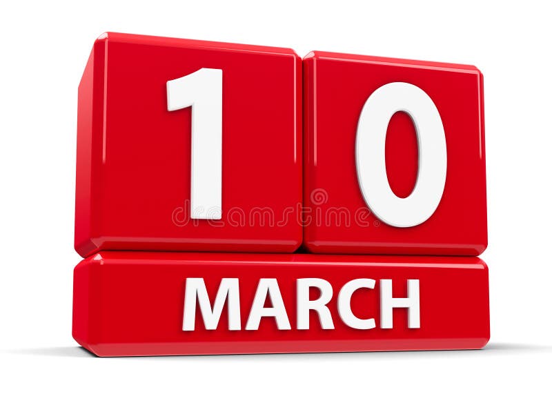 Cubes 10th March stock illustration. Illustration of march - 139950290