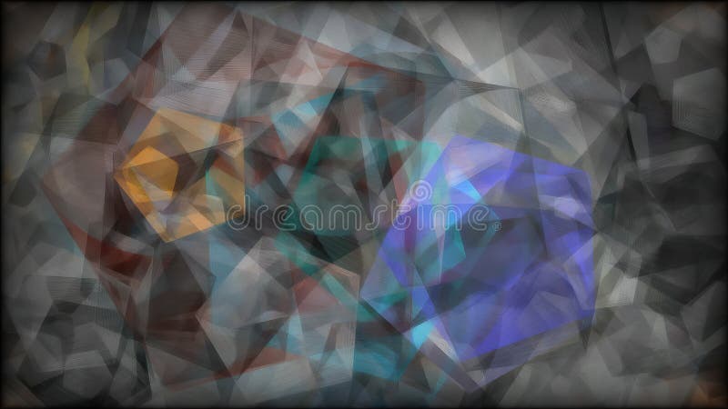 Cubes and Triangles Hand Draw Digital Art Stock Illustration ...