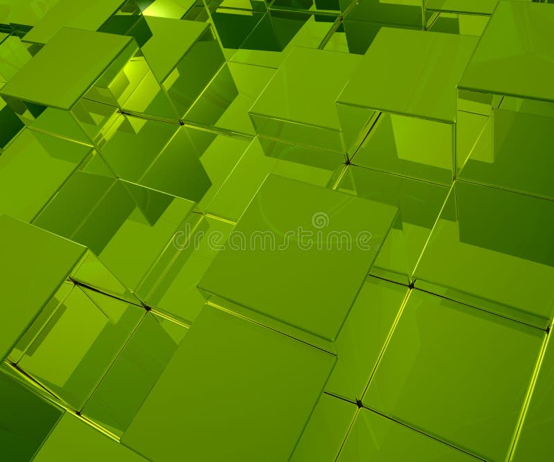 Cubes verts illustration stock. Illustration of géométrique - 22417615