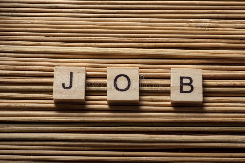 Cubes with the Word Job on Wooden Table Stock Photo - Image of message ...