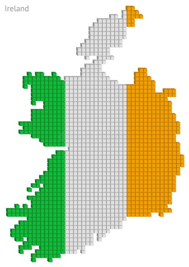 Vector Illustration Geographical Map Shape of Ireland Stock ...