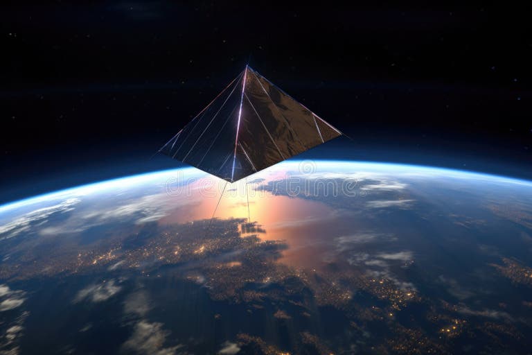 Cubesat with Solar Sail Deployed in Earth Orbit Stock Photo - Image of ...