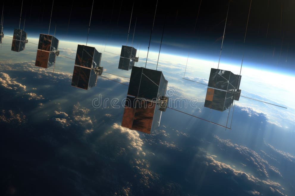 Cubesats with Solar Sails in a Row Stock Image - Image of innovation ...