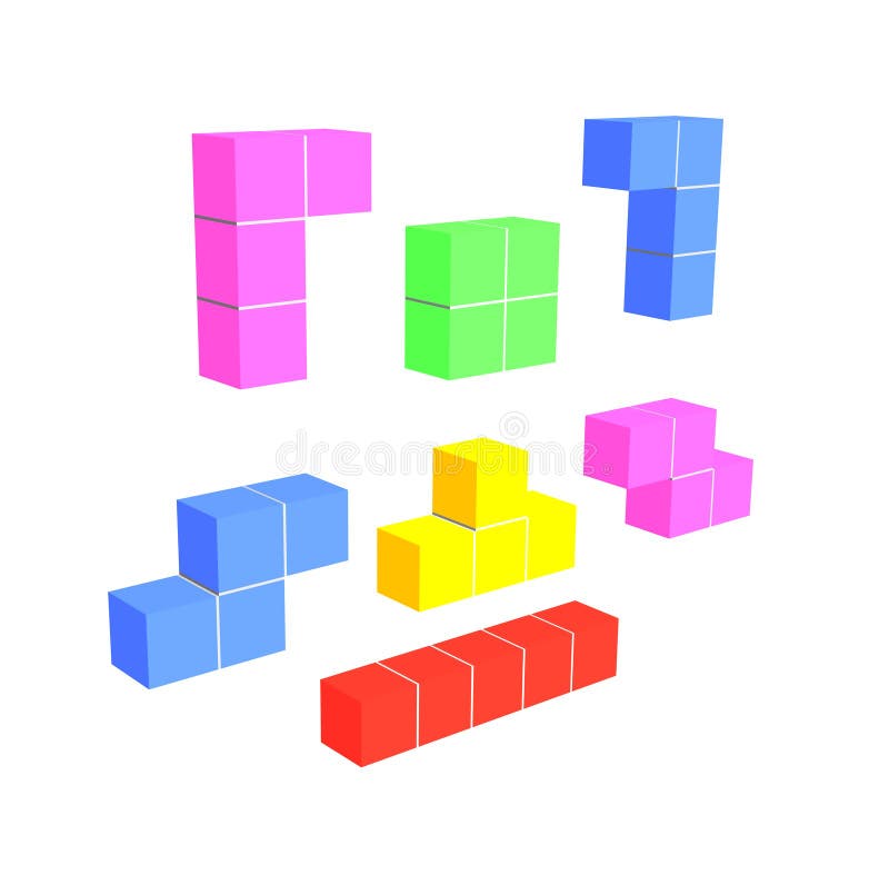 Video Gioco Di Puzzle - Forme Geometriche 3D Illustrazione di Stock - Illustrazione di colorful ...
