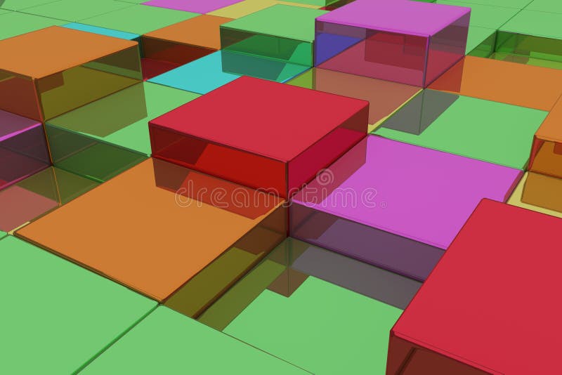 Cubi Variopinti Tridimensionali Illustrazione di Stock - Illustrazione ...