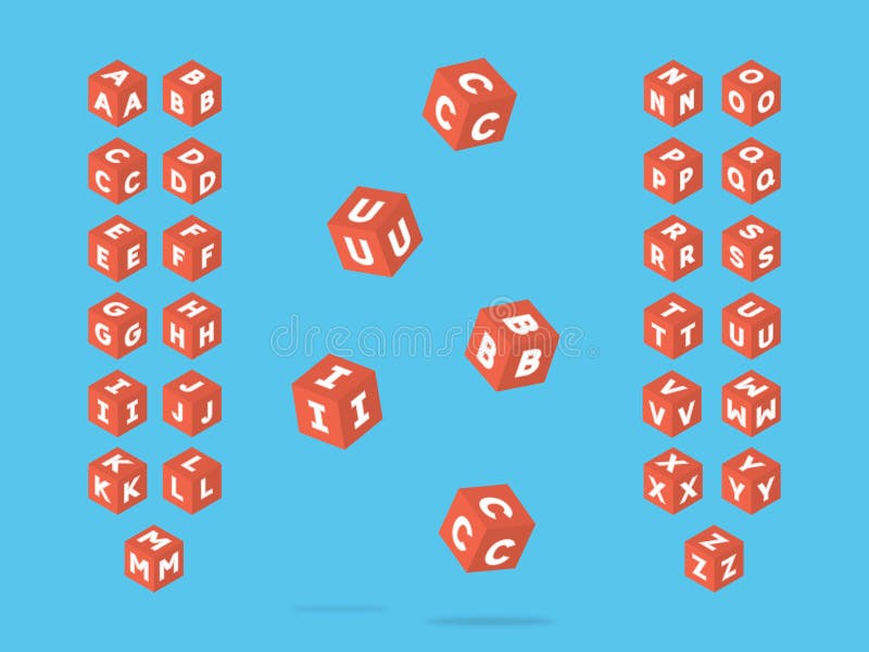 Cube Cubic Alphabet Monogram Font Vector Stock Vector - Illustration of ...