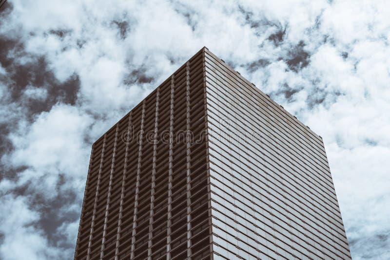 Cubic Building in a Cloudy Sky Stock Photo - Image of heavy, haze ...