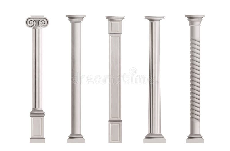 Antique Columns 3d Realistic Vector Collection Stock Vector ...