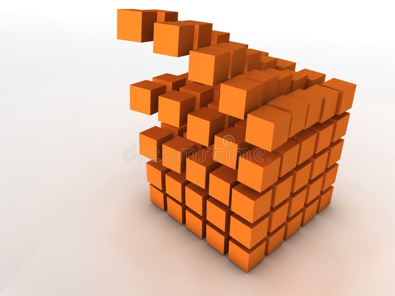 Olap Information Cube Falling Apart Stock Illustration - Illustration ...