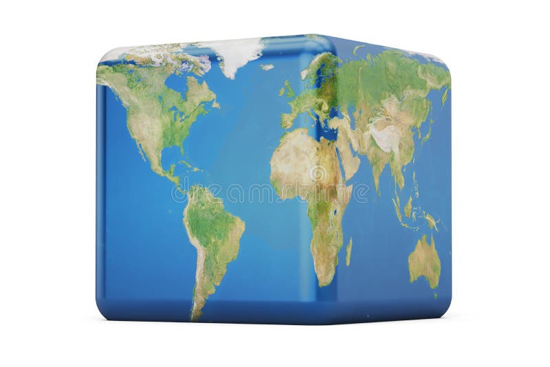 Cubic Globe Earth Cube Square Stock Illustration - Illustration of ...