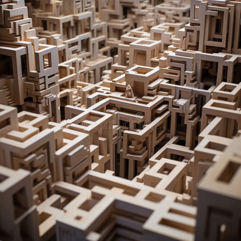 The Cubic Enigma: a Labyrinth of Interconnected Cubes Stock ...