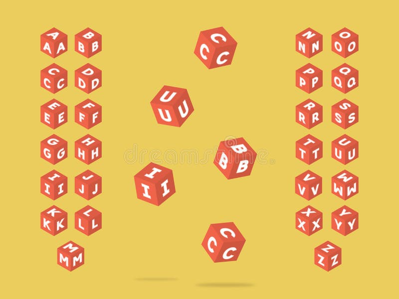 Cubic Font. Vector Alphabet Stock Vector - Illustration of font ...