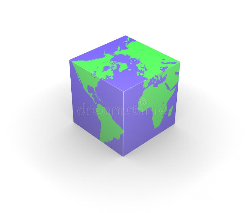 Cubic Globe Earth Cube Square Stock Illustration - Illustration of ...
