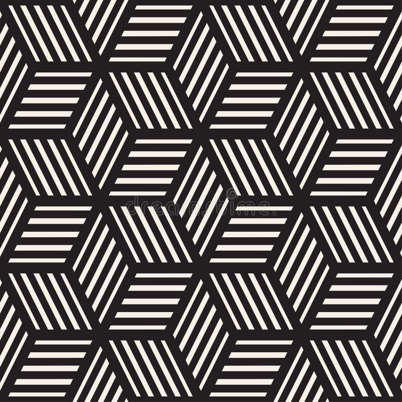 Cubic Grid Tiling Endless Stylish Texture. Vector Seamless Black and ...