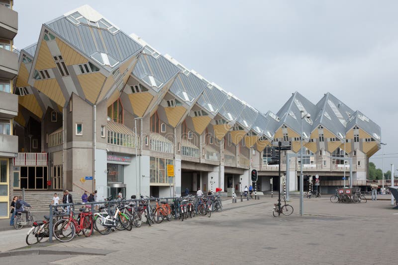 Cubic houses in Rotterdam editorial stock image. Image of rotterdam ...
