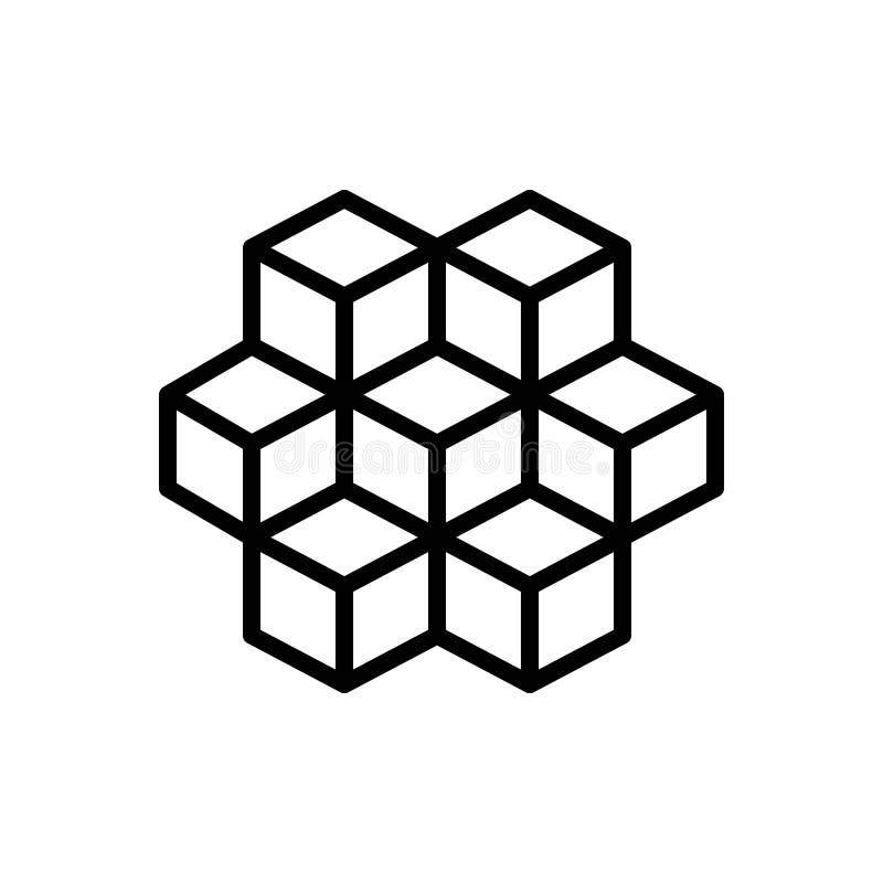 Black Cubical Spiral, Isolated on White Background Stock Vector ...