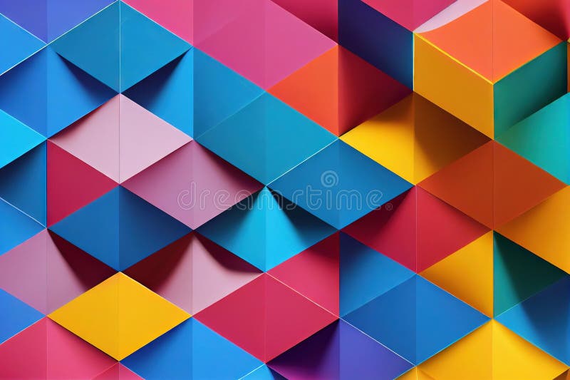 Cubic Installation with Multi-colored Faces for Abstract Colorful ...