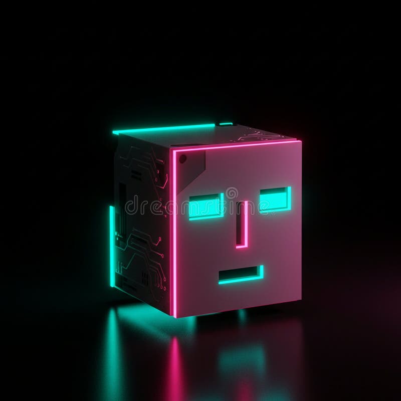 A Cubic, Metallic Structure with a Simplistic Face Design is Set ...