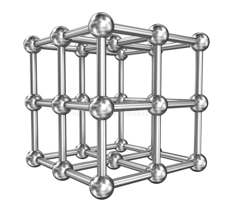 Molecule Cubic Crystal Structure Stock Illustration - Illustration of ...