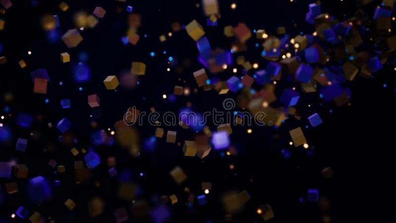 Cubic Particles Forming Line on Black Background. Animation Stock ...