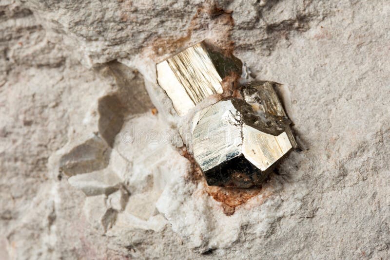 Golden pyrite mineral stock image. Image of iron, pyrite - 37656911