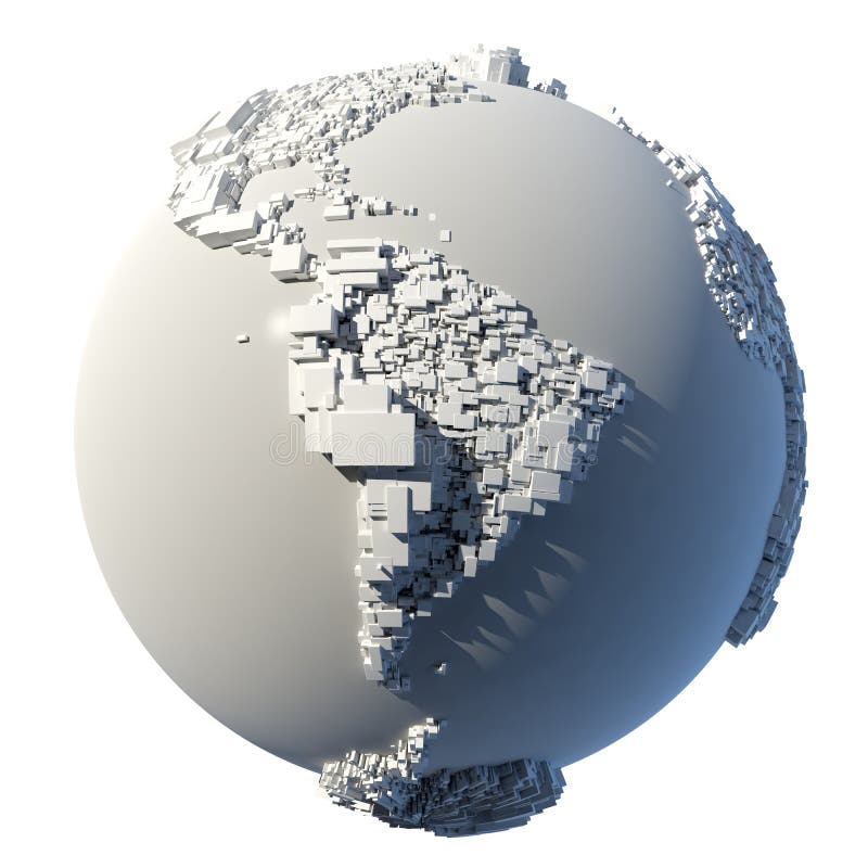 Cubic Earth with Translucent Ocean Stock Illustration - Illustration of ...