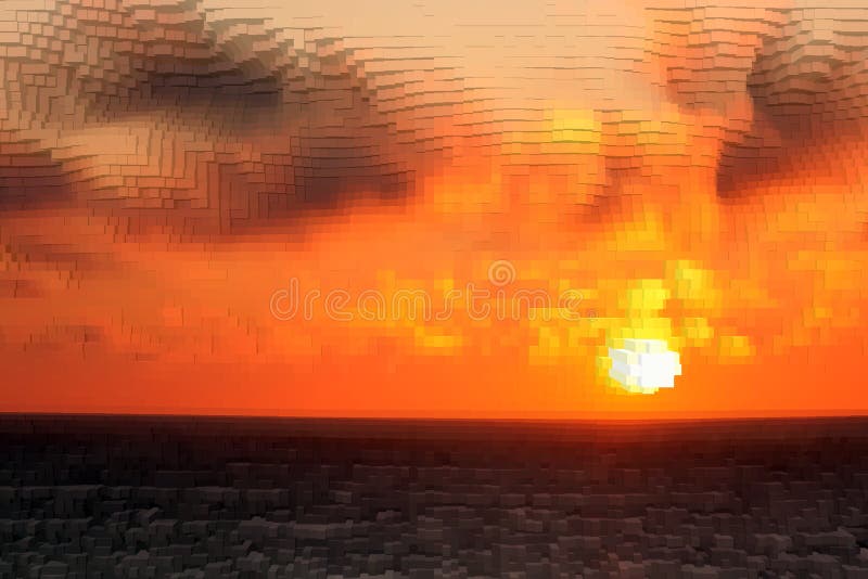 Cubic sunset stock illustration. Illustration of abstract - 10766006