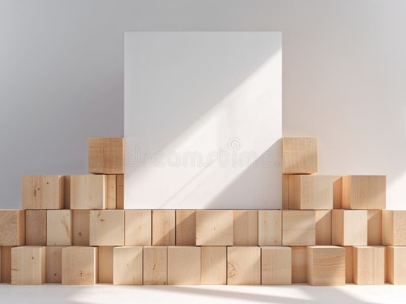 Cubic Wooden Blocks Arranged To Form Blank Space for Text Ideal for ...
