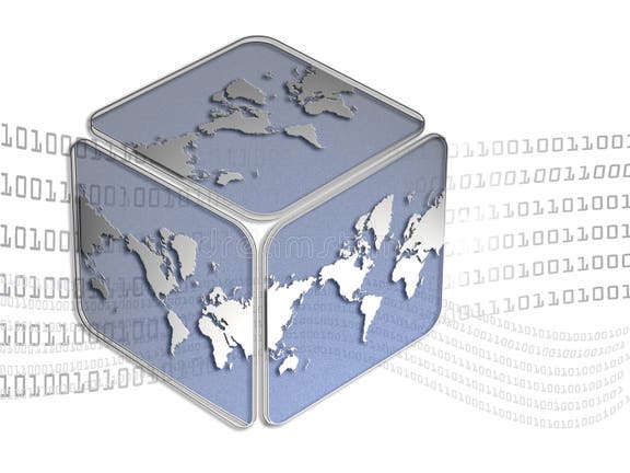 Cubic world map stock illustration. Illustration of print - 1376942