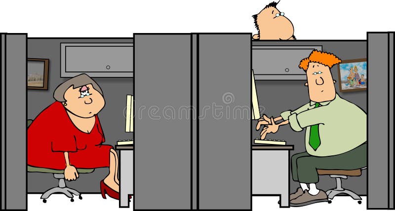 Cubicle 2 stock illustration. Illustration of cubicle, women - 425518